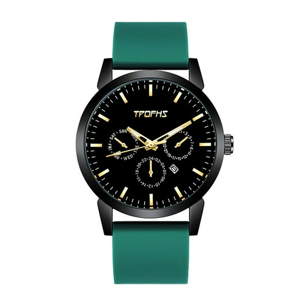 Quartz Movement Watch Men Quartz Watch Round Dial Alloy Three Small ...