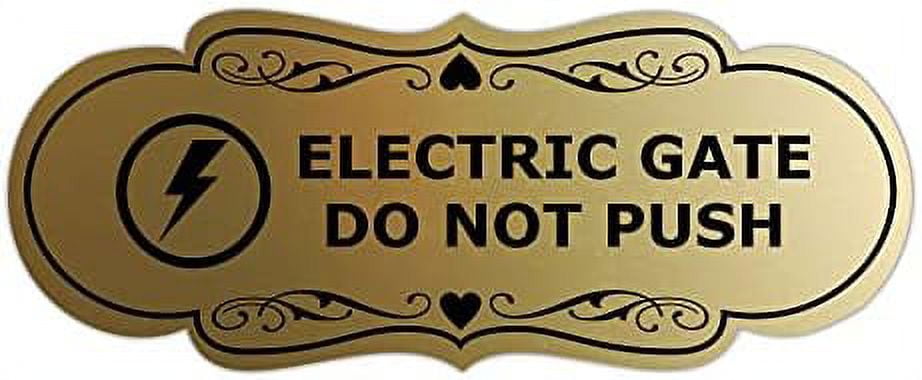 designer electric gate do not push sign (brushed gold) - small ...