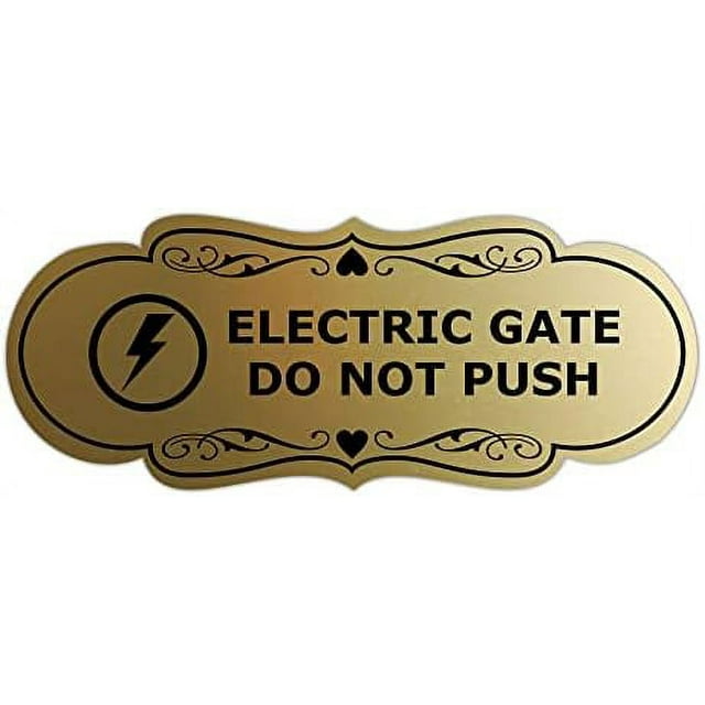 designer electric gate do not push sign (brushed gold) - small ...