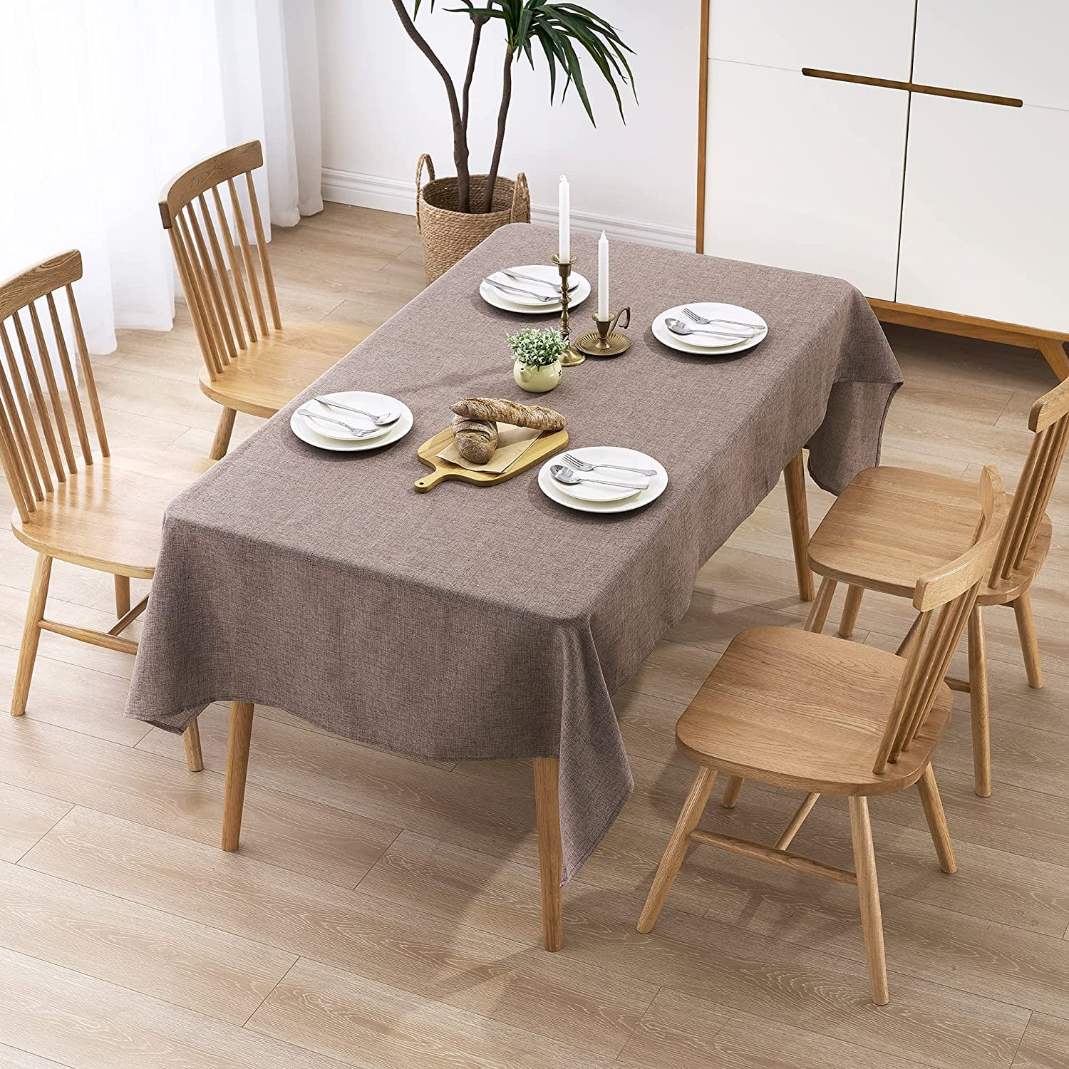 STP GOODS Rectangle Tablecloth Tableware Faux Linen Tablecloth Water ...