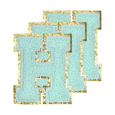 3 Pack Chenille Iron On Glitter Varsity Letter "C" Patches - Blue ...