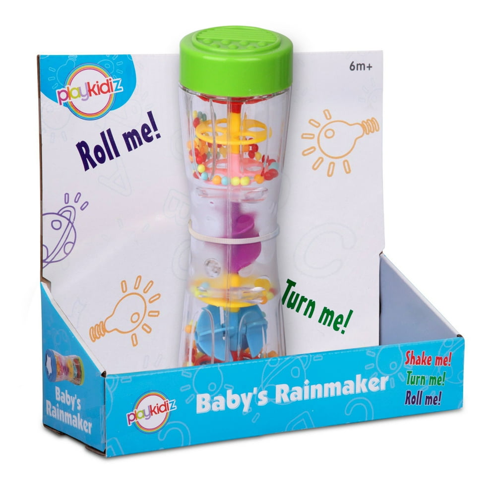 Playkidz 8.5" Rainmaker Rattle Toy for Babies & Toddlers, Kids Rainfall ...