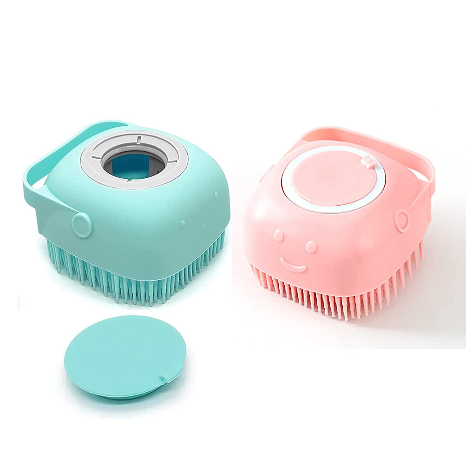2Pack Dog Scrubber for Bath Soft Silicone Dog Shampoo Brush Shampoo ...