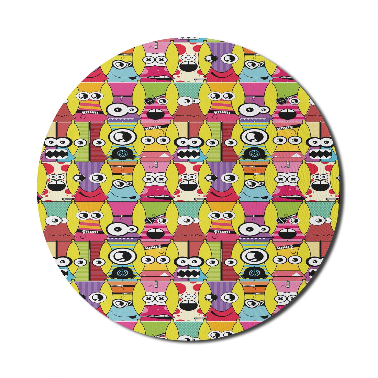 Cartoon Mouse Pad for Computers, Colorful Portraits of Monster ...