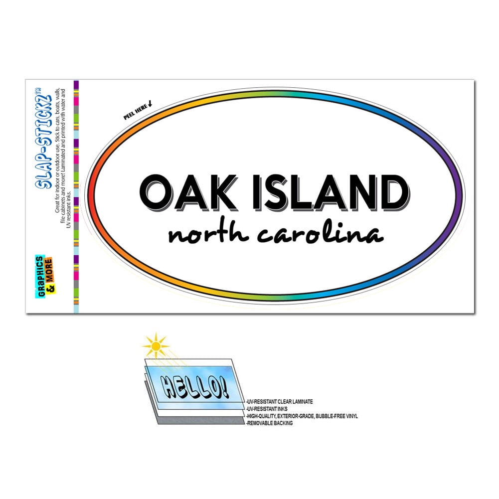 Oak Island, NC - North Carolina - Rainbow - City State - Oval Laminated ...