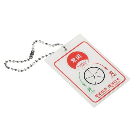 Valve Identifier Tag, Acrylic "Normally Closed" Valves Status Labeling ...