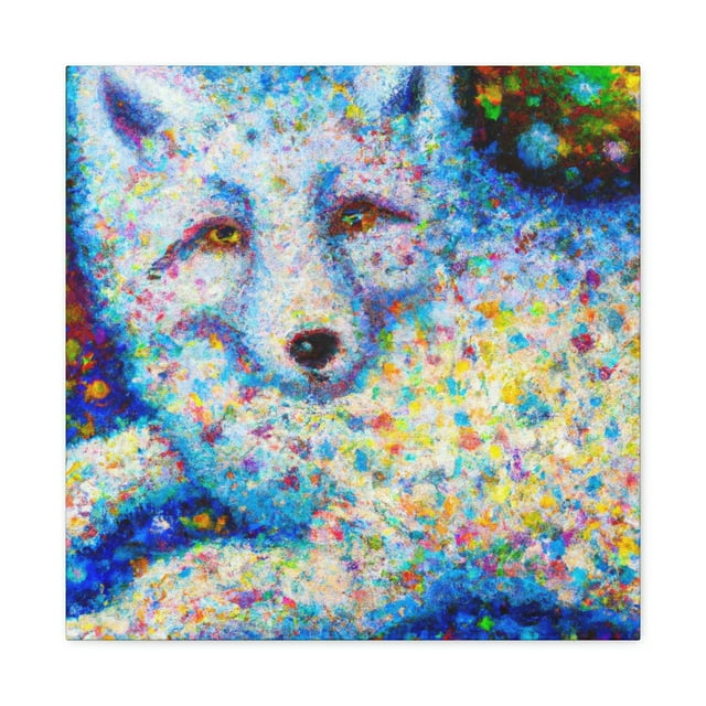 Arctic Fox Pointillism - Canvas - Walmart.com