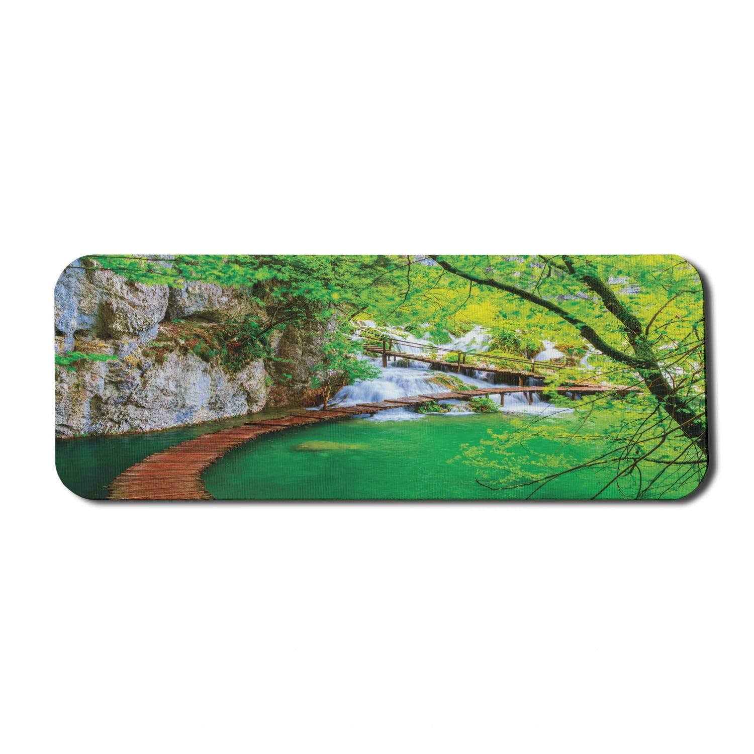 Waterfall Computer Mouse Pad, Cascade Path over the Lake by the ...