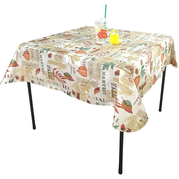 Elegant Autumn Harvest Collage Flannel Backed Vinyl Tablecloth: Fun ...