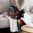 African American Fleece Throw Blanket Colorful Sparkles Female Portrait ...