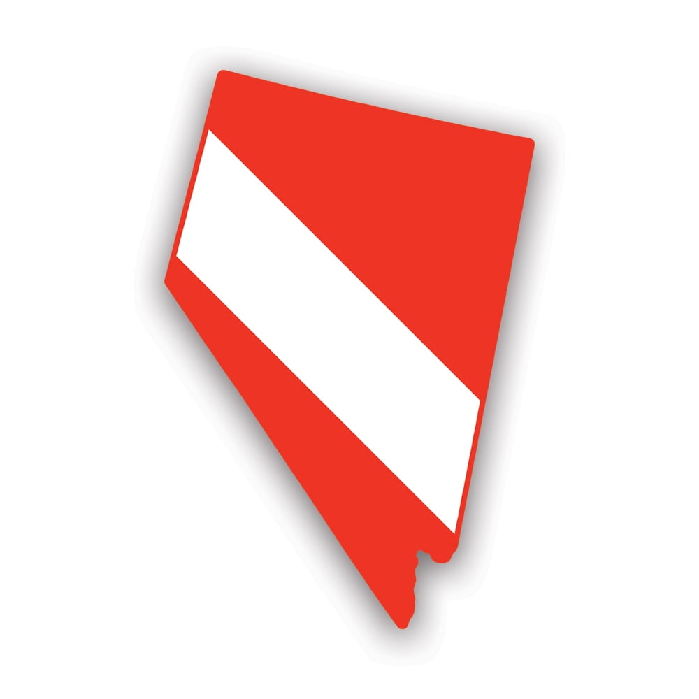 Nevada State Shaped Diver Down Flag Sticker Decal - Self Adhesive Vinyl ...