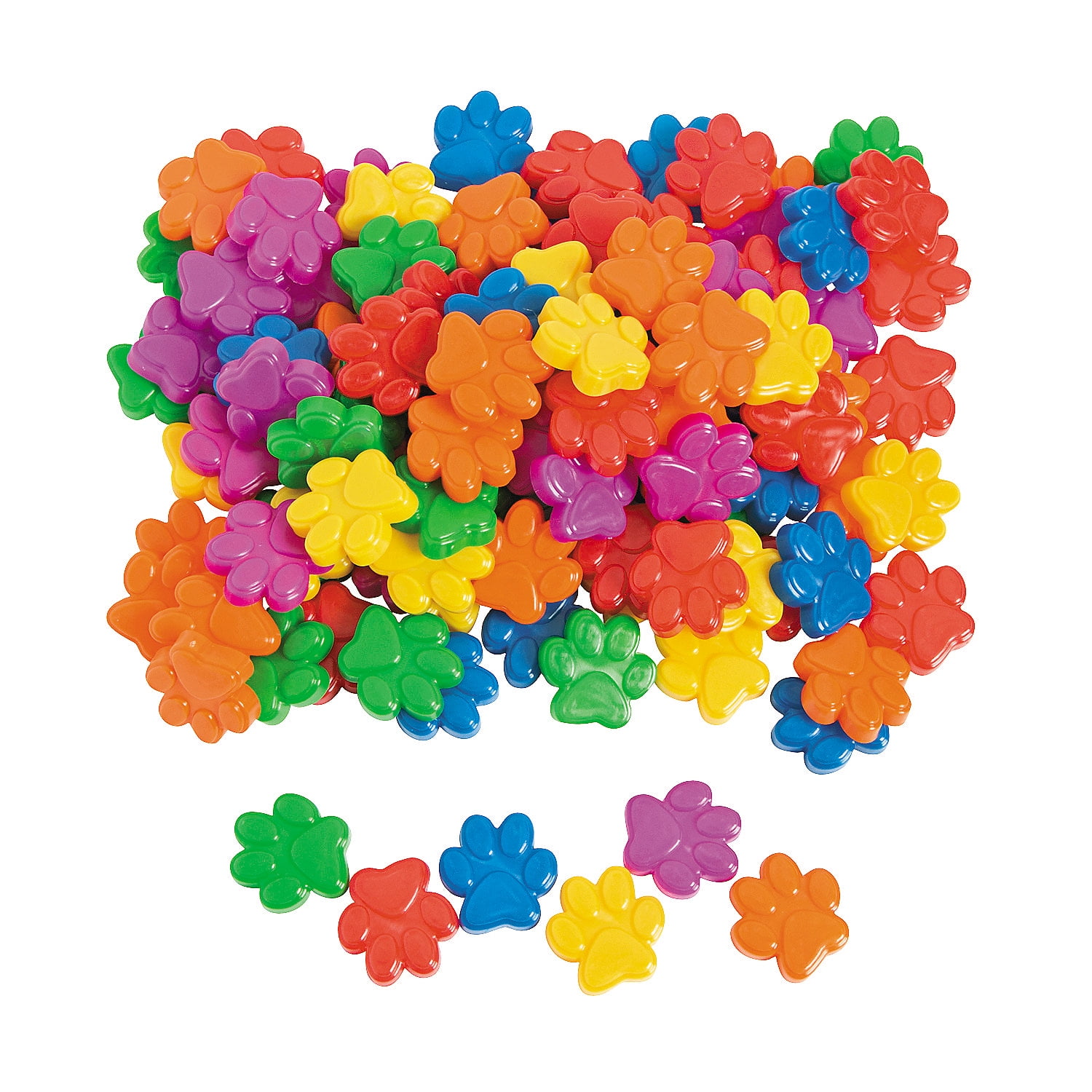 Paw Print Shaped Counters - Educational - 125 Pieces - Walmart.com