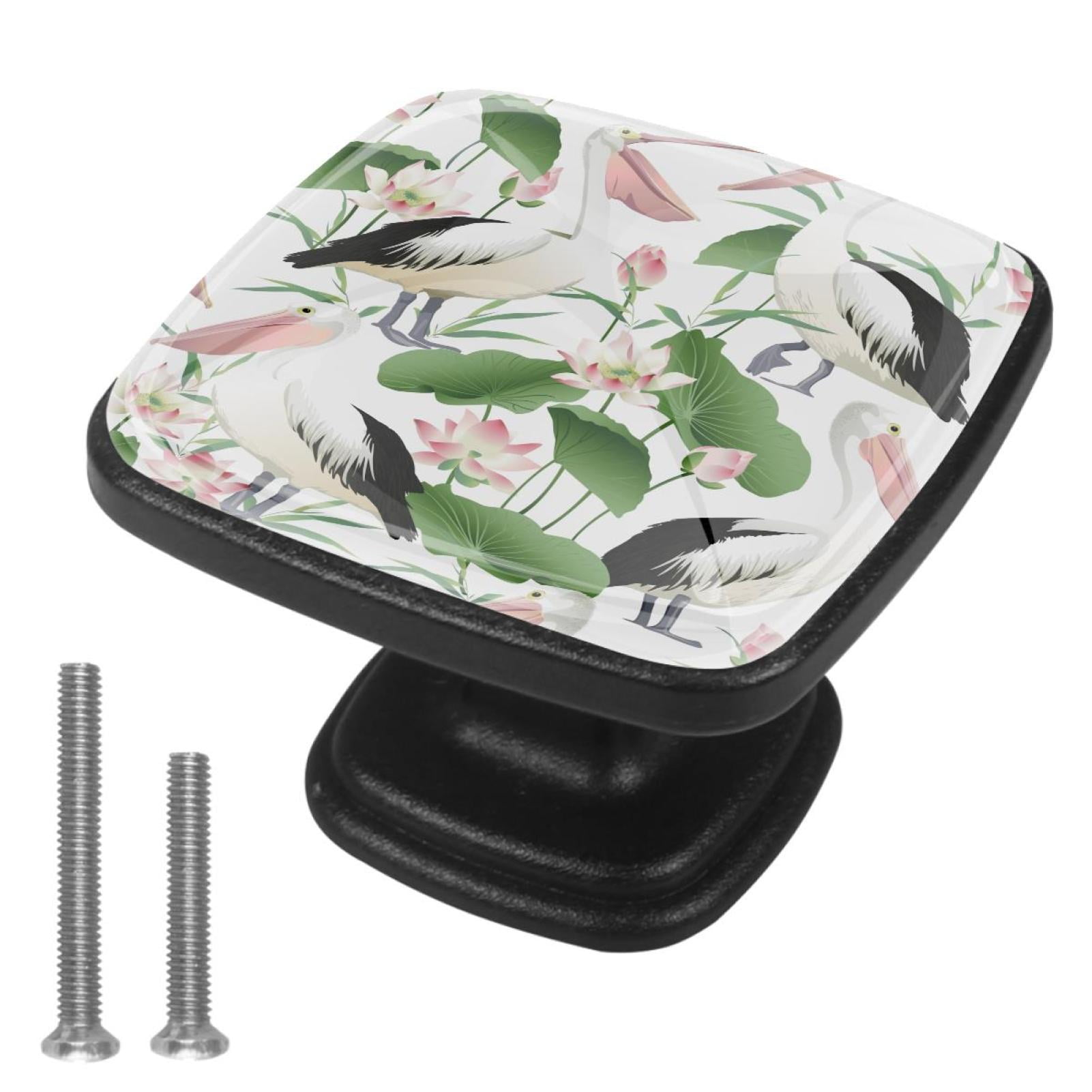 4 Pcs Cabinet Handle Drawer Pulls Modern Doodle Bird Knobs with Screws ...