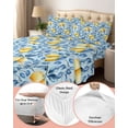 4 Piece Queen Sheet Set Yellow Lemon Sheets Set for Queen Size Bed ...
