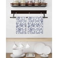 Blue Flower Kitchen Dish Towels for Drying Dishes Set of 2, Spring Leaf ...