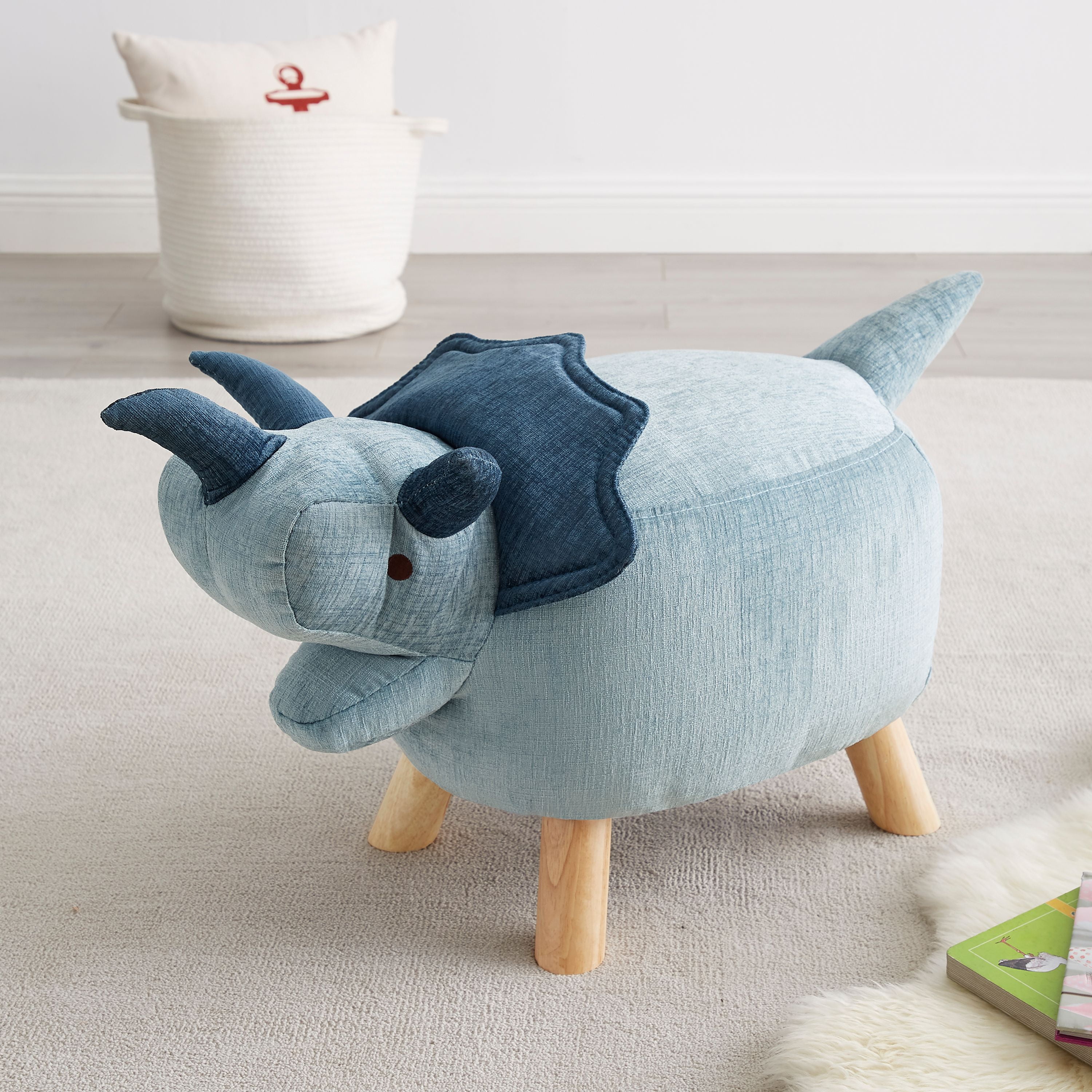 Powell Bolan Upholstered Dinosaur Kids' Stool - Walmart.com