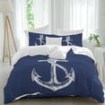 4 Piece Duvet Cover Set Cal king, Marine Coastal Anchor on Military ...