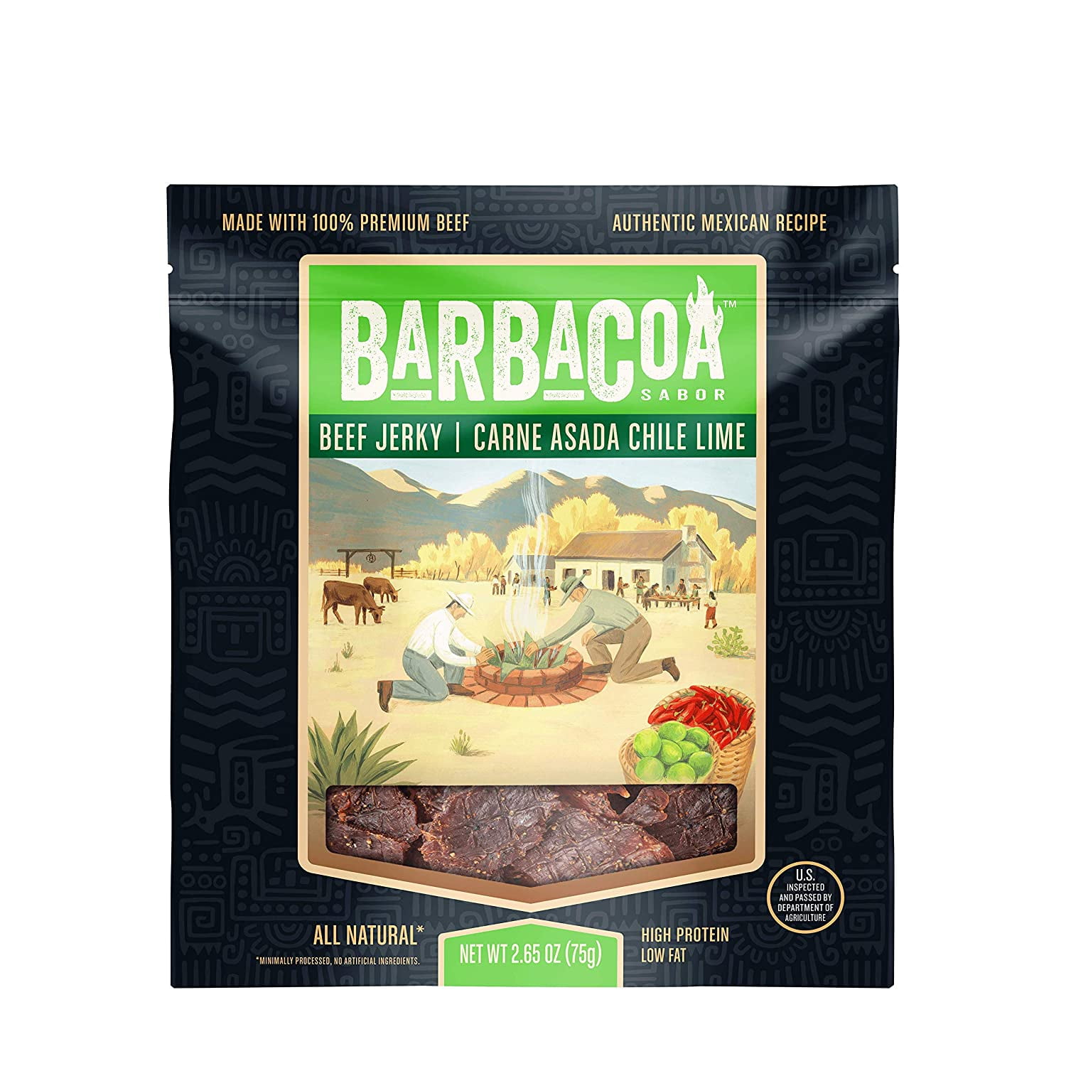 Barbacoa Sabor Beef Jerky - Carne Asada Chili Lime - Walmart.com