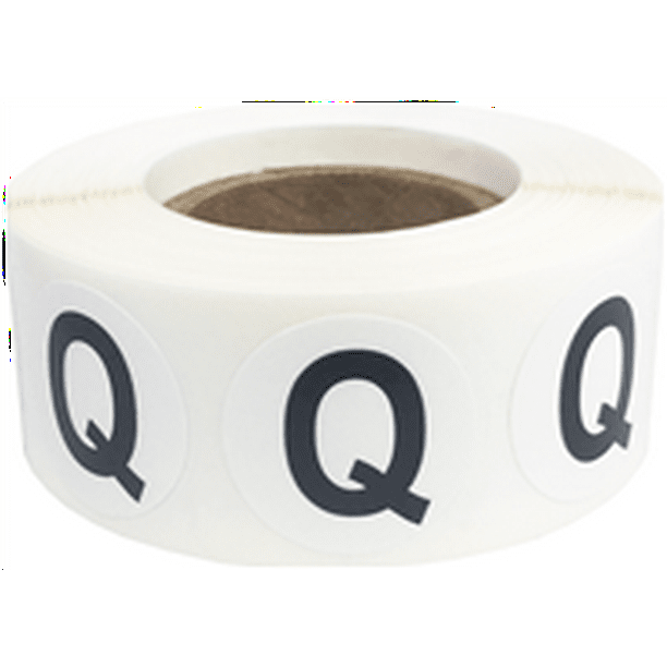 Letter Q Inventory Labels 0.75 inch Round Circle Dots 500 Adhesive ...