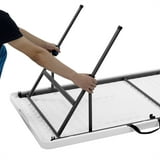 Mainstays White 8 Foot Folding Plastic Table, Heavy Duty, Easy-Fold ...