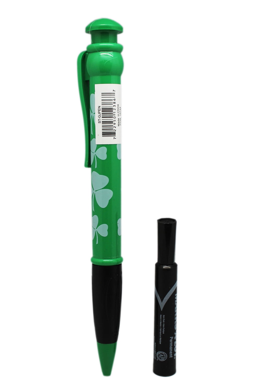 St. Patrick's Day Green and Black Colored Shamrock Jumbo Pen - Walmart.com