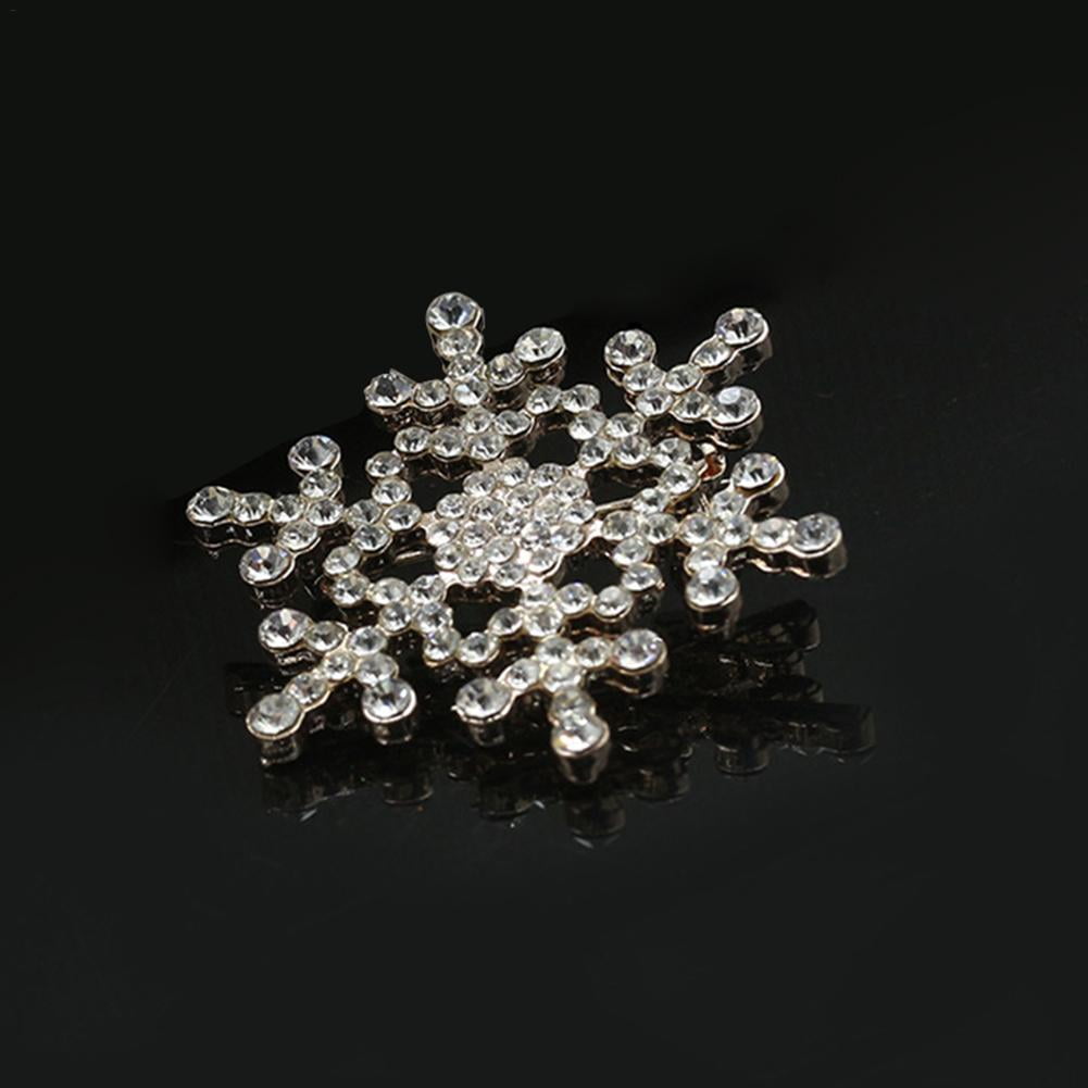 Rhinestone Diamond-inlaid Christmas Snowflake Brooch Fully-jewelled ...