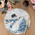Blue Coastal Christmas Round Placemats Set of 2,Braided Polypropylene ...