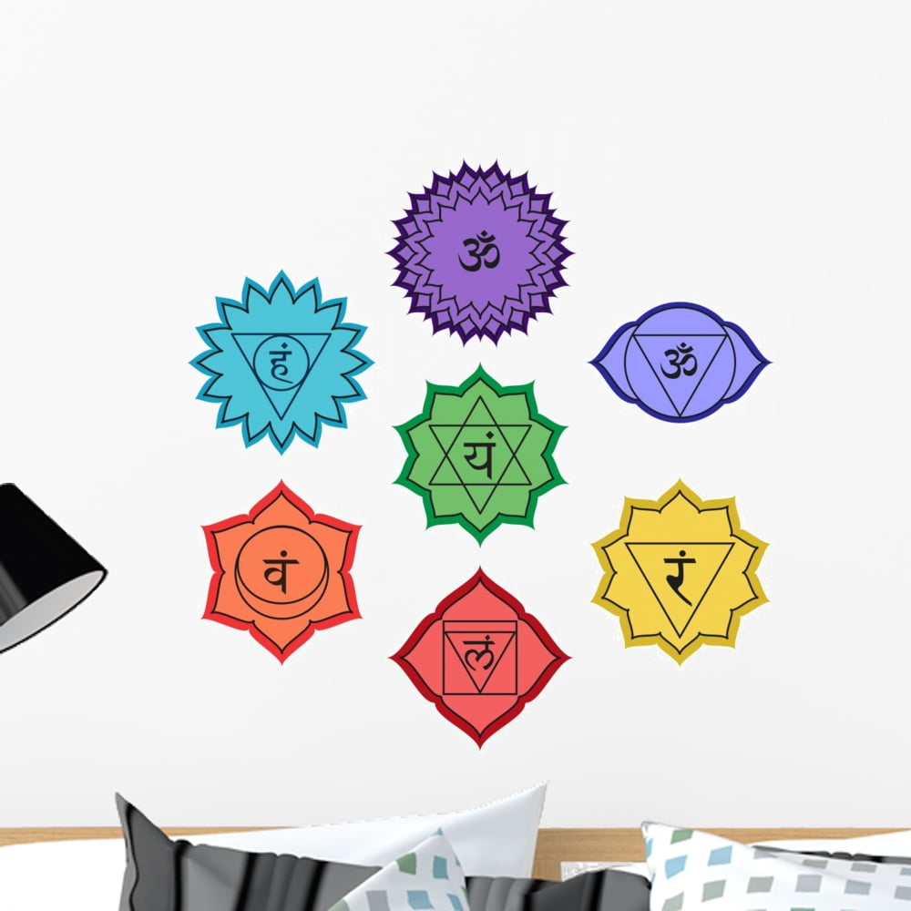 Chakra Sanskrit Emblems Wall Decal Sticker Set Wallmonkeys Peel and ...