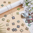 2Sets Glass Cabochons Square with Floor Tile Pattern Mixed Color ...