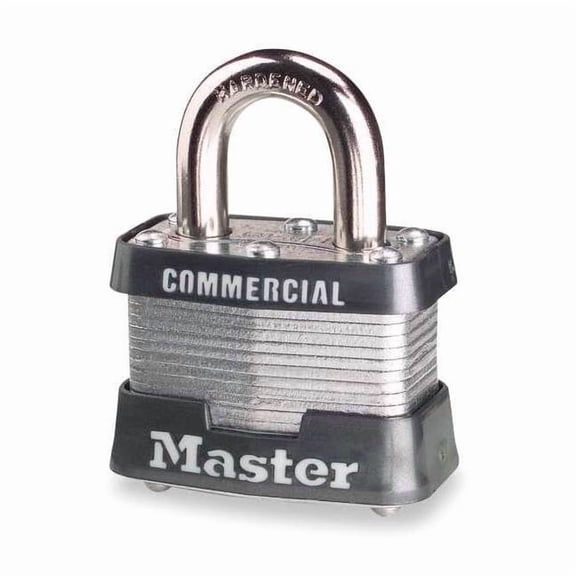 Padlock, Keyed Alike, Standard Shackle, Rectangular Steel Body, Steel ...