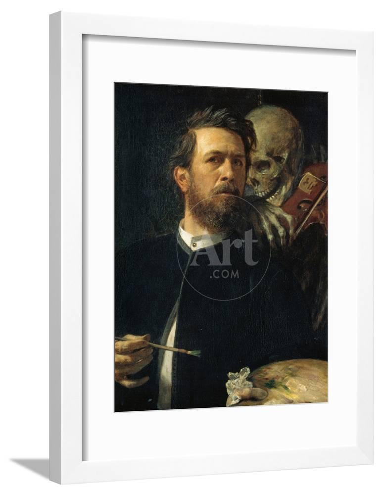 SelfPortrait with Death Playing the Fiddle, 1872 Framed Print Wall Art ...