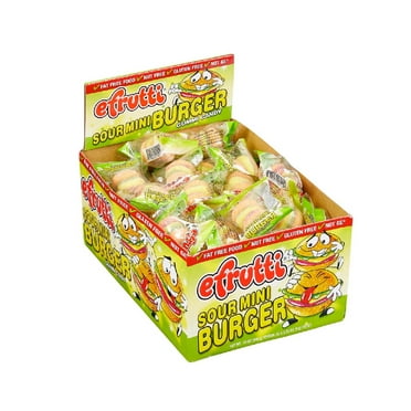 Efrutti® Mini Burger Sour Gummi Candy, Edibles, Party Supplies, 60 ...