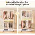 Double Clothing Rack Hanging Clothes Rolling Garment Rack Shelves Load ...