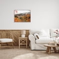 Autumn Foliage Mountain Scene Landscape Painting Gray Framed Art Print ...