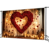 Valentines Day Backdrop 7 x 5 ft, Romantic Love Theme Red Rose Flower ...