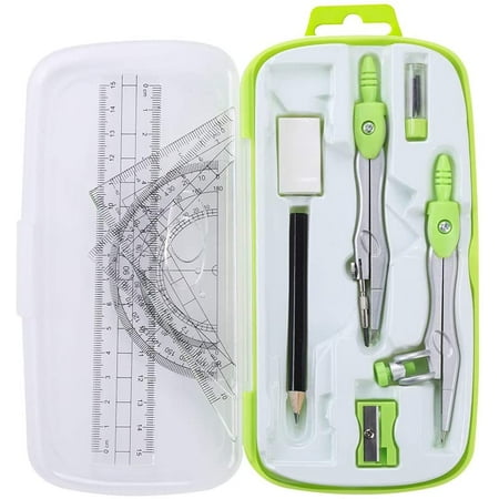 HTWW Math Geometry Kit Sets 10 Piece Student Supplies with Shatterproof ...