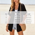 ATOYSOY Ladies Oversized Mid Duster Knit Wrap 3/4 Sleeve Eyelet Striped ...
