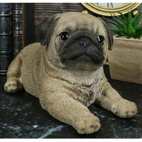 Ebros Decorative Large Realistic Fawn Pug Dog Statue, Fine Pedigree ...