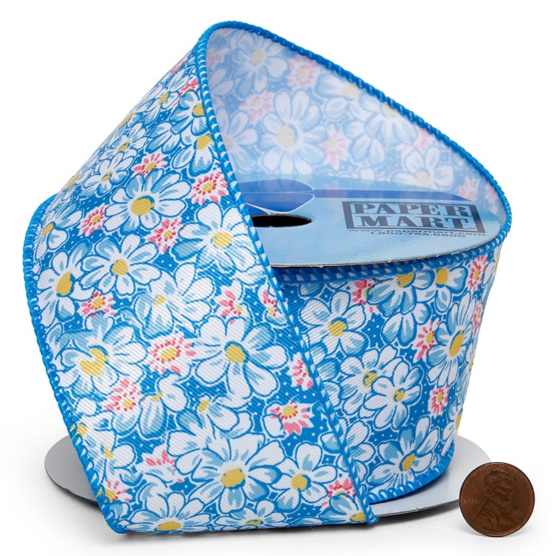 2 1/2" X 10 Yards Spring Daisy Wired Ribbon by Paper Mart - Walmart.com