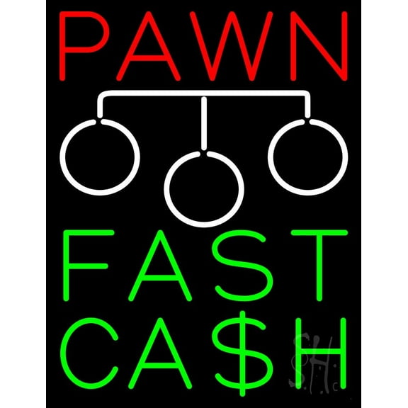 Cash Logo For Gold LED Neon Sign 13 x 24 - inches, Black Square Cut ...