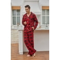Vulcanodon Mens Flannel Plaid Pajama Set，Long Pajamas Warm Lightweight ...