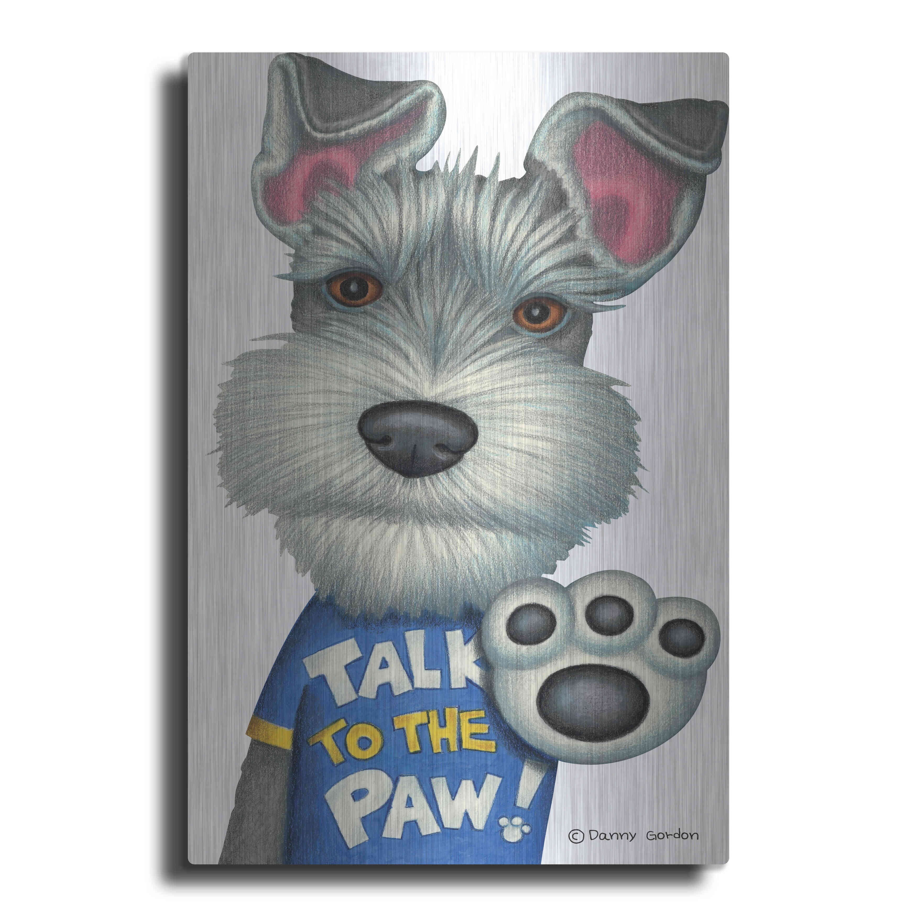 Luxe Metal Art 'Schnauzer Talk to the Paw' by Danny Gordon Art, Metal ...