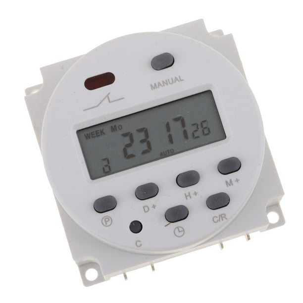 Control Digital de Tiempo de Potencia Lcd Temporizador Programable ...