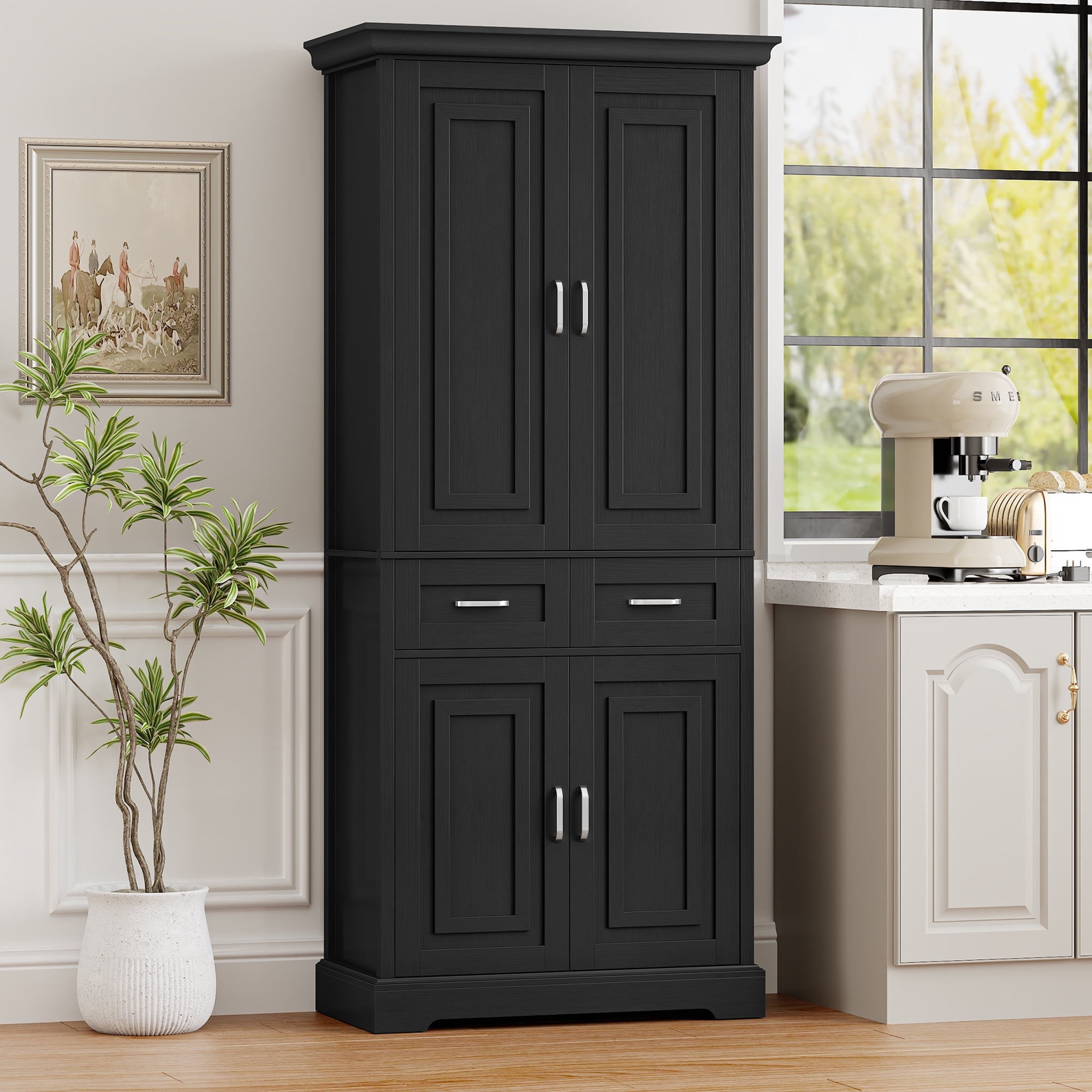 Click here for Homfa 70.9 Tall Kitchen Pantry With 4 Doors  2 Dra... prices