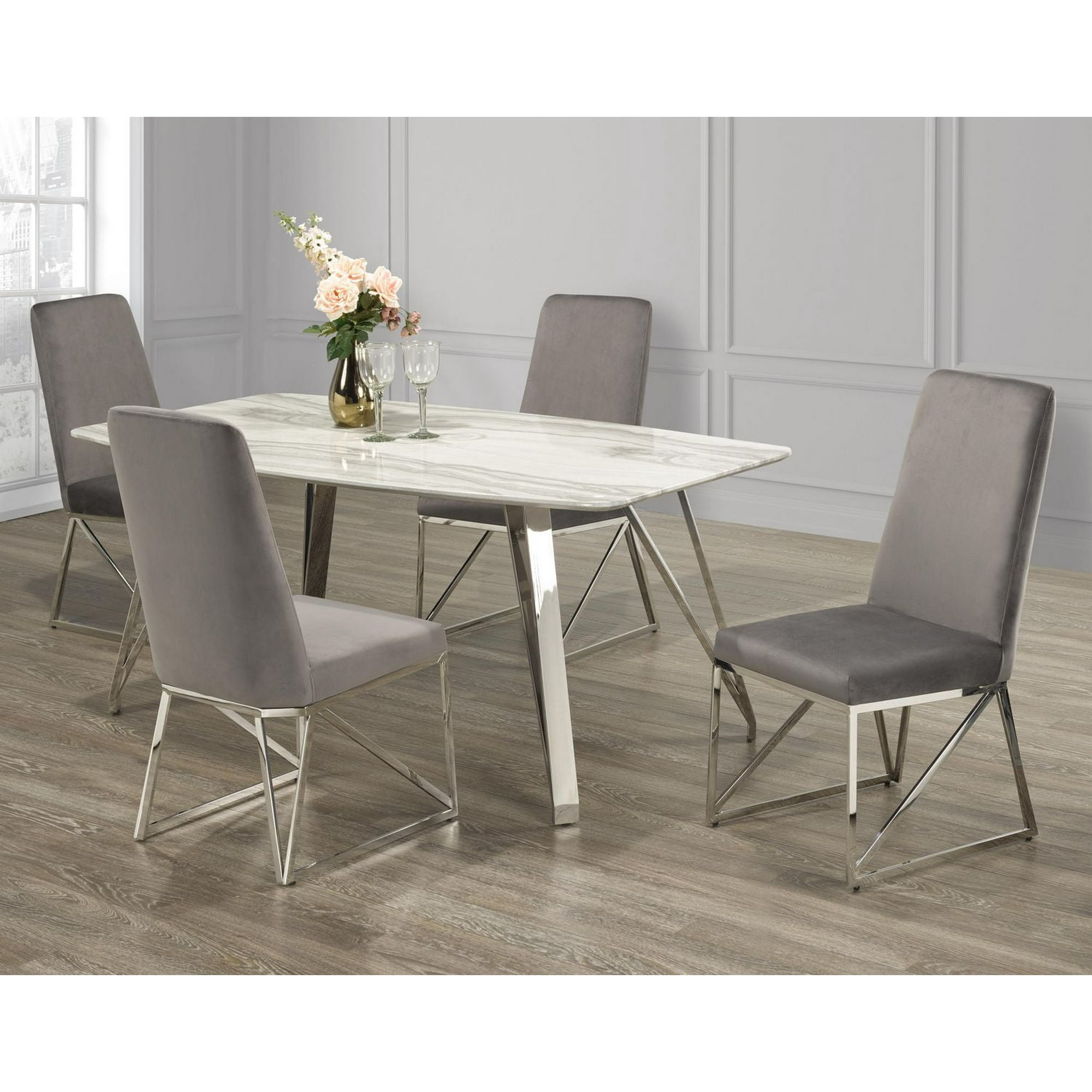 Click here for Brassex Gabriel 5-Piece Dining Set  Grey prices