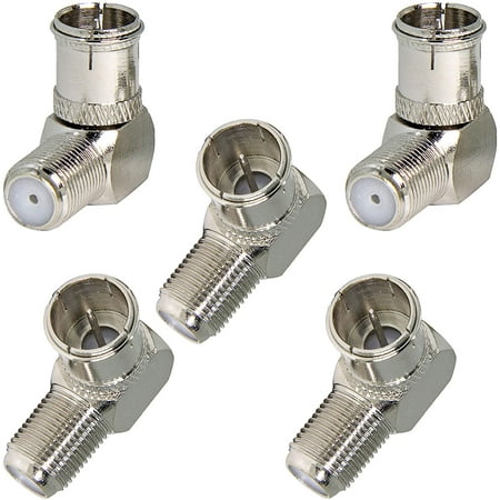 Right Angle RG6 Connector, LZMY 90 Degree F Type Male to Female Quick ...