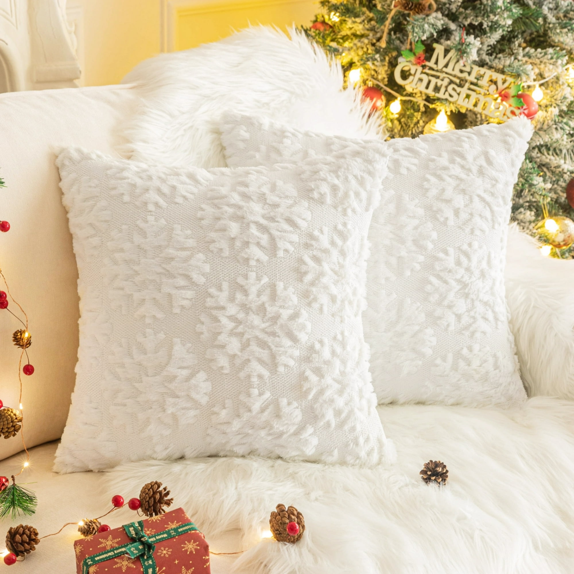 Click here for Aqothes Set Of 2 Christmas Tree Throw Pillow Cover... prices