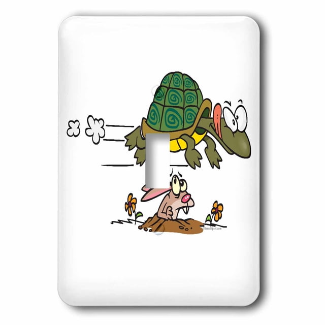 Tortoise and the Hare Funny Cartoon single toggle switch lsp-104430-1 ...