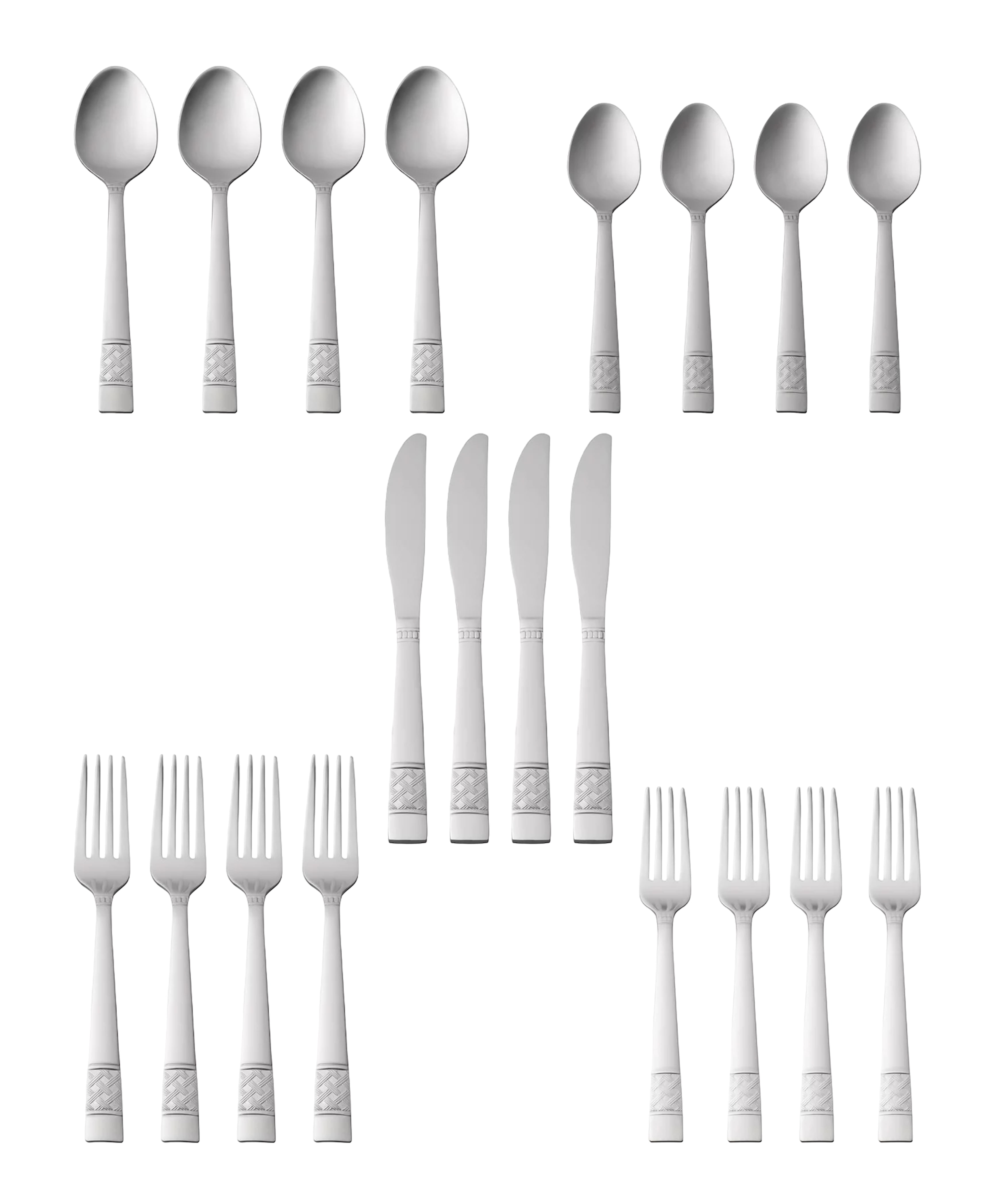 Mainstays Pierremont 20 Piece Polished Stainless Steel Flatware Set ...