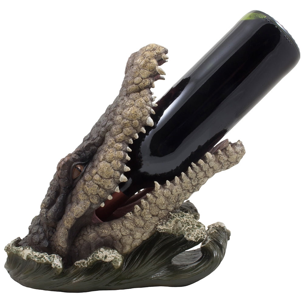 Decorative Alligator Wine Bottle Holder Display Stand Statue for Beach ...